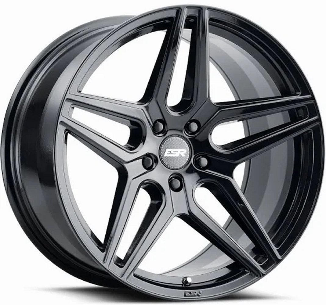 19x9.5 esr rf15 gloss black (rotary forged) 5x120 22mm (custom) Wheels ...